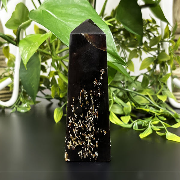 Natural Amber Crystal Obelisk Polished Healing Tower Stone - RPO481