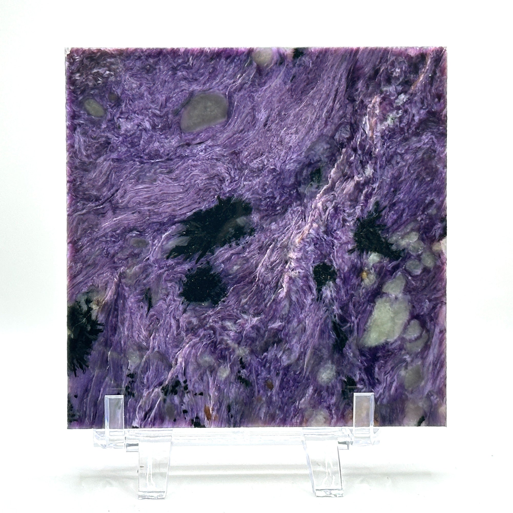 Natural Charoite Slab Violet Patterns Russian Stone - RSL096 – Gem Avenue