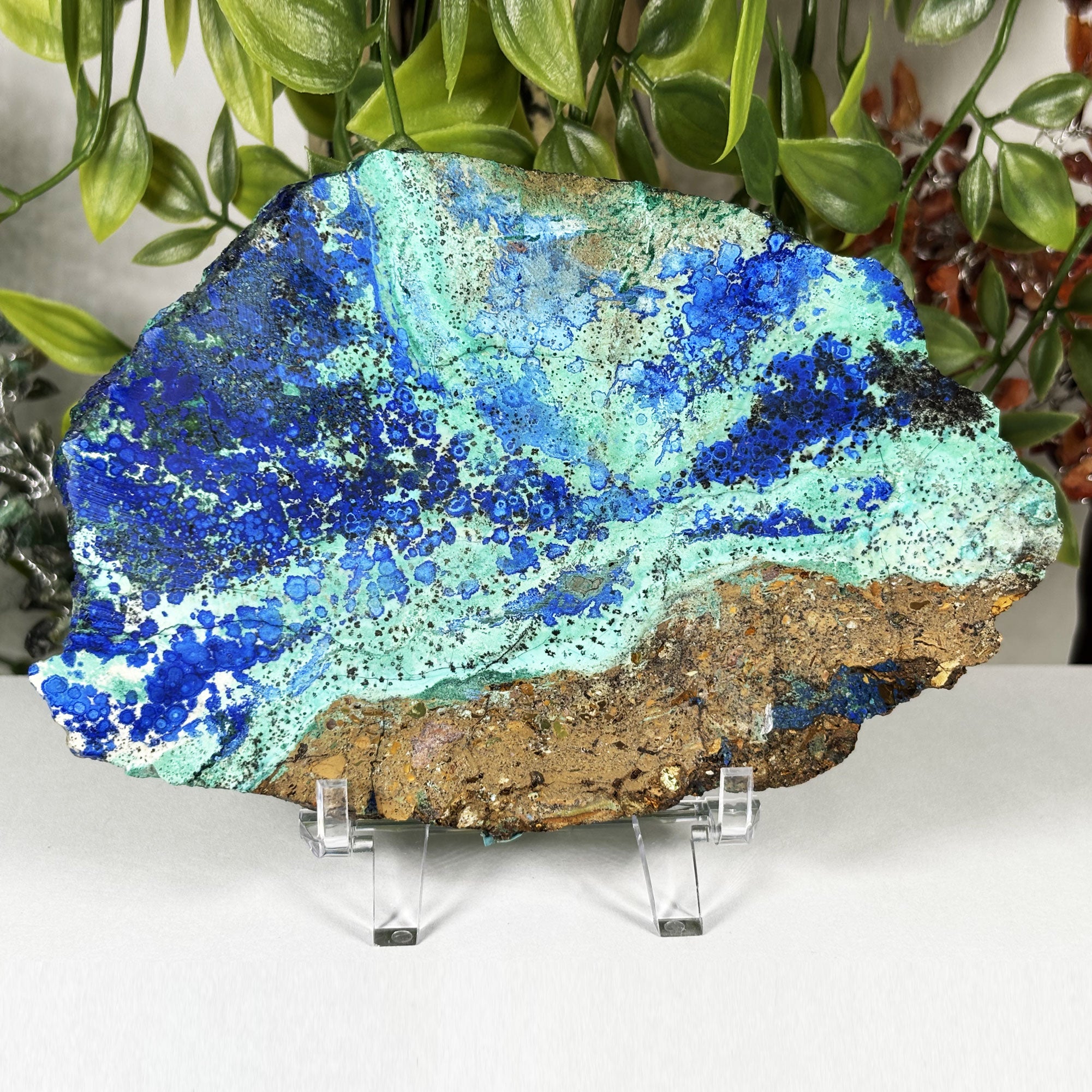Azurite Malachite Slab 6.5 In Polished Crystal Specimen RSL126 – Gem Avenue